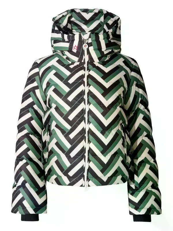 Perfect Moment Polar Flare Chevron Hooded Jacket - Green
