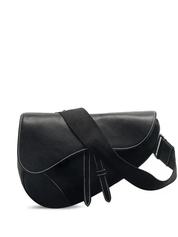 Dior Saddle Leather Cross Body Bag - Black