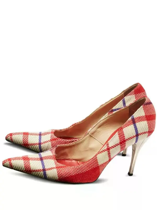 Versace Plaid-check Stiletto Pumps