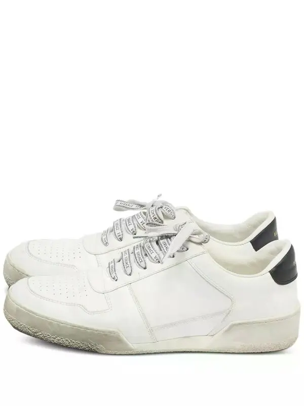 Versace Ilus Leather Low-top Sneakers - White