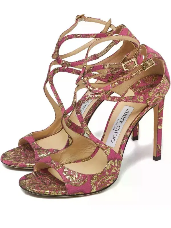 JIMMY CHOO Azia Brocade Sandals - Pink