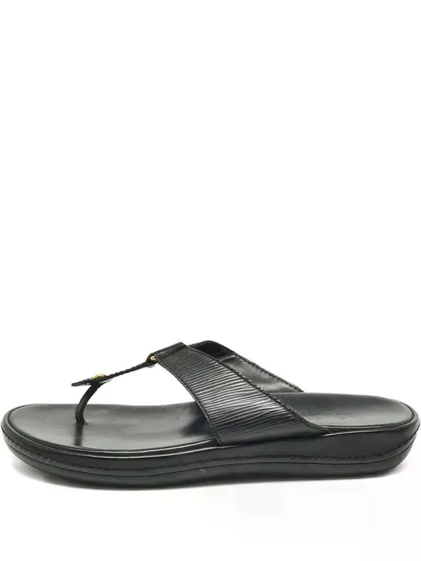 LOUIS VUITTON Textured-leather T-strap Sandals