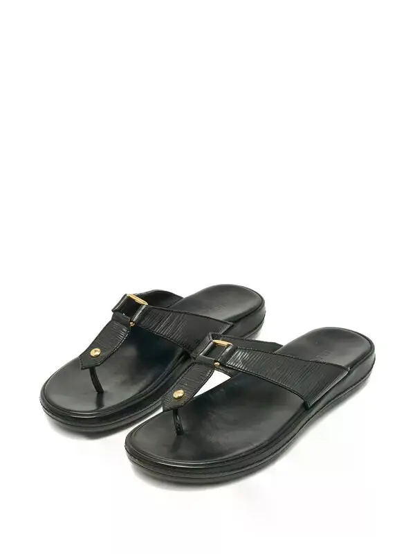 LOUIS VUITTON Textured-leather T-strap Sandals