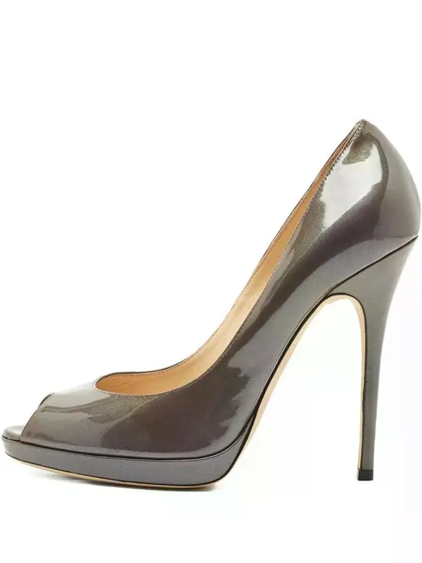 JIMMY CHOO Patent Leather Peep-toe Pumps