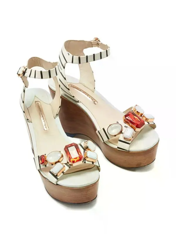 SOPHIA WEBSTER Suki Gem Striped Wedge Sandals