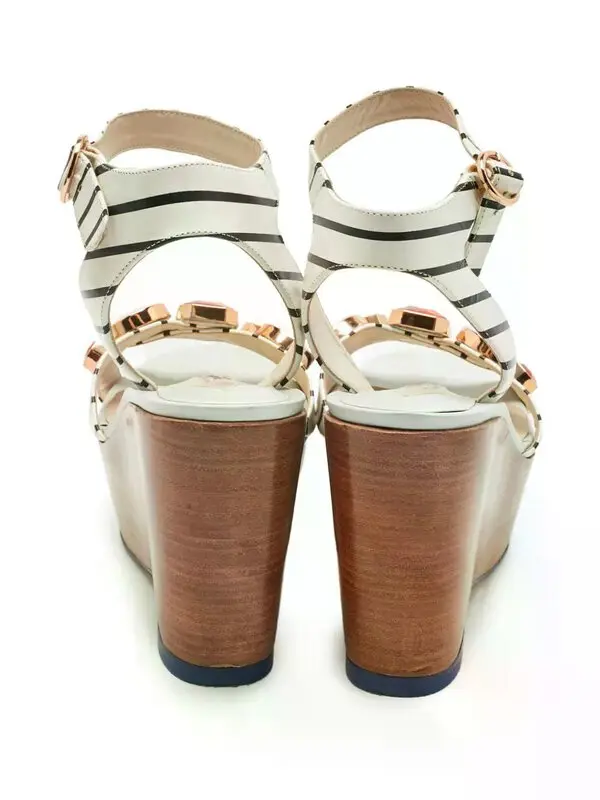 SOPHIA WEBSTER Suki Gem Striped Wedge Sandals
