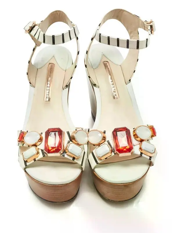 SOPHIA WEBSTER Suki Gem Striped Wedge Sandals