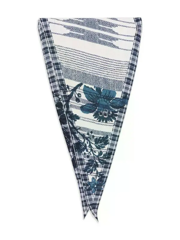 PIERRE-LOUIS MASCIA Aloeuw Floral Print Scarf - Blue