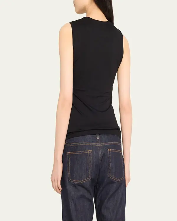 Majestic Filatures Soft Touch Sleeveless Crew - Noir