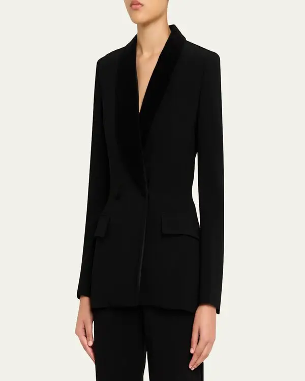 SERGIO HUDSON Velvet Shawl Collar Tuxedo Blazer