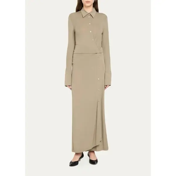 Helmut Lang Twisted Long-sleeve Shirtdress - Fallenrock