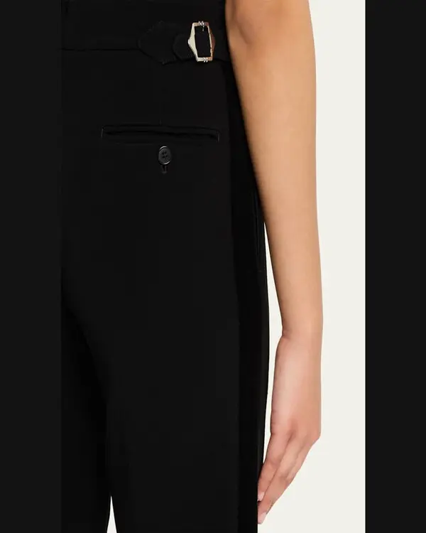SERGIO HUDSON Velvet Stripe Crepe Trousers