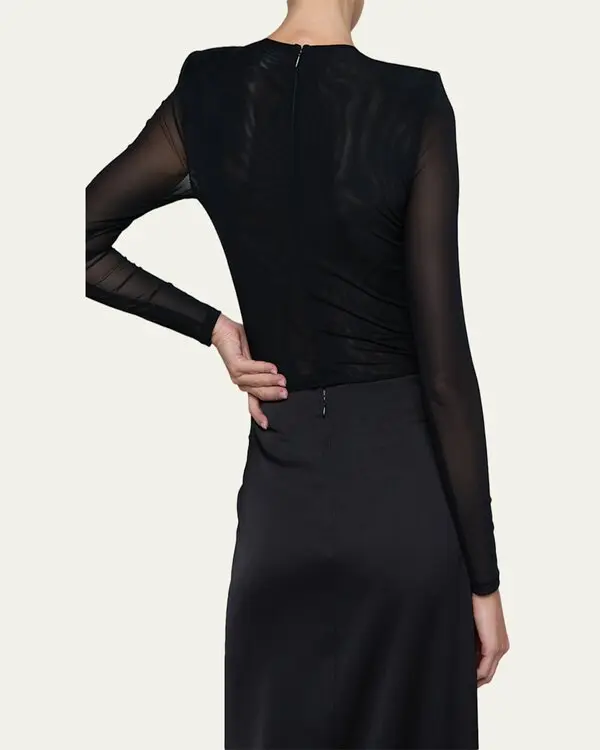 L'Agence Trista Stretch Mesh Bodysuit