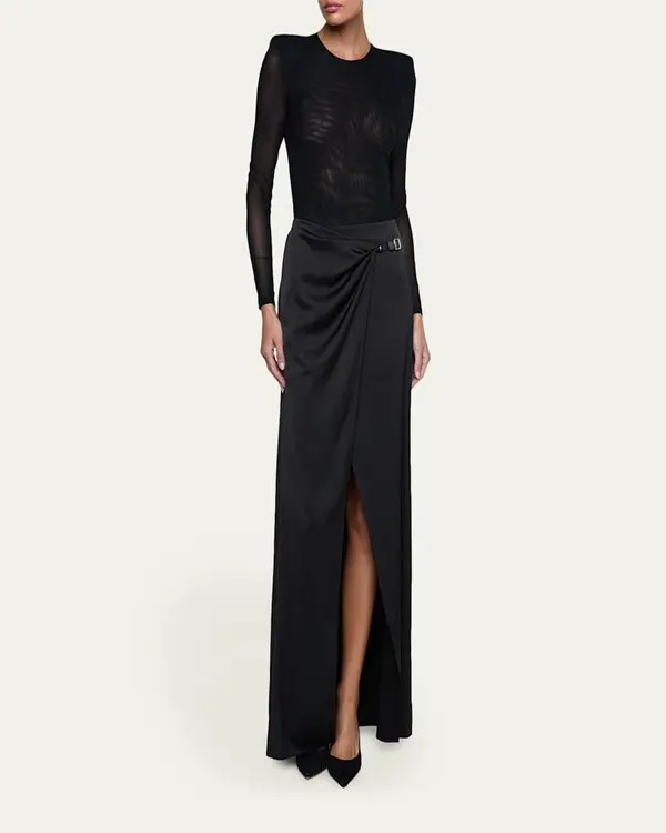 L'Agence Trista Stretch Mesh Bodysuit
