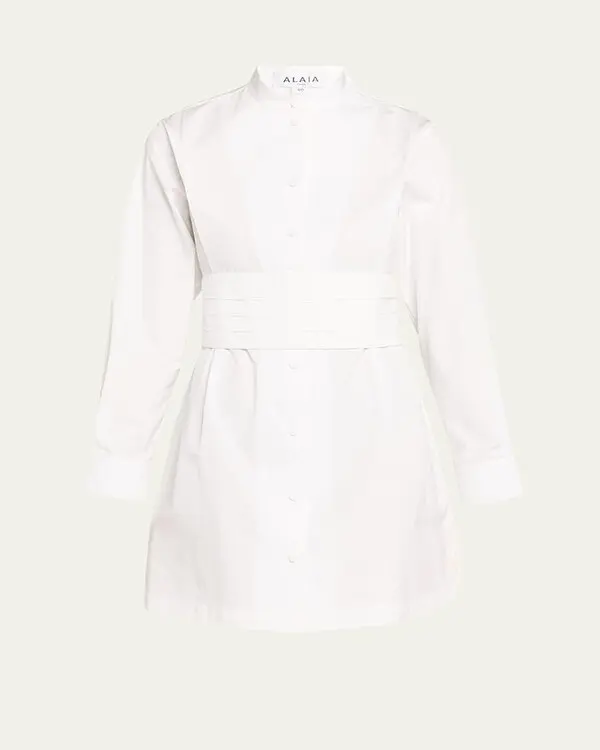 Alaïa Cummerbund Mini Shirtdress