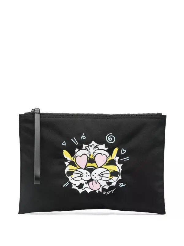 Kenzo Tiger Graphic Clutch - Black