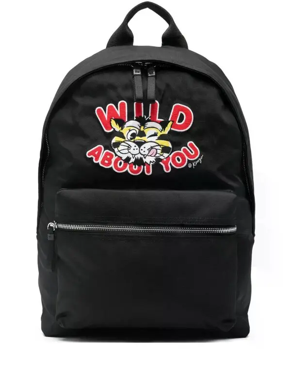 Kenzo Wild Tiger Graphic Backpack - Black