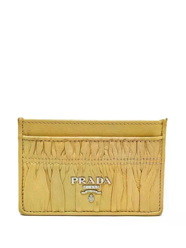 Prada Leather Card Holder - Yellow