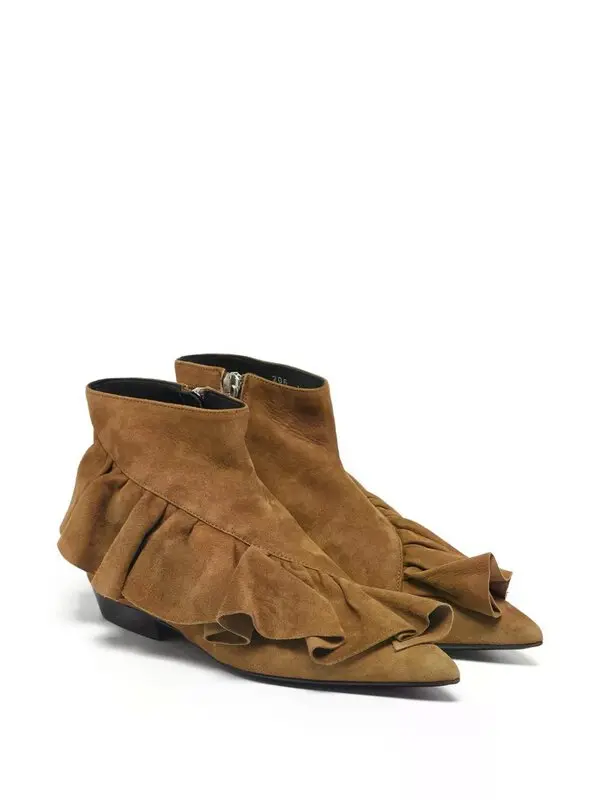JW Anderson Ruffle Suede Ankle Boots