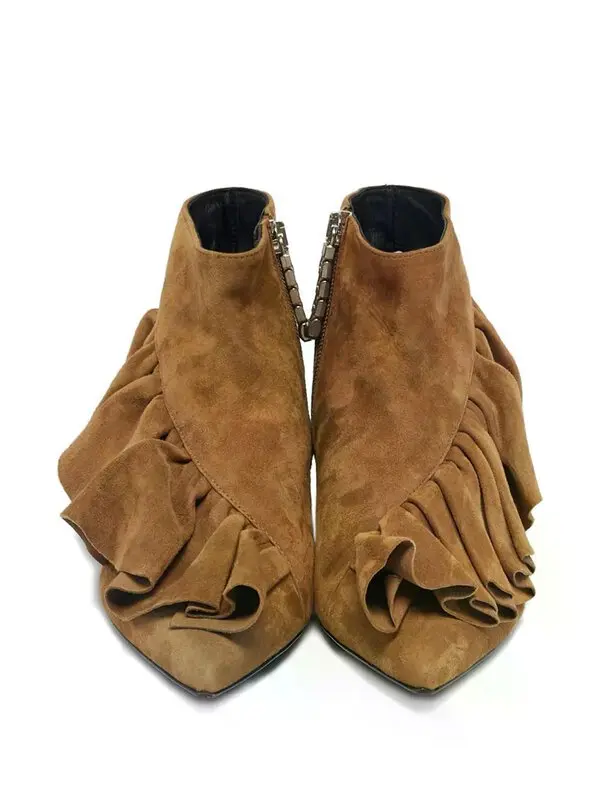 JW Anderson Ruffle Suede Ankle Boots