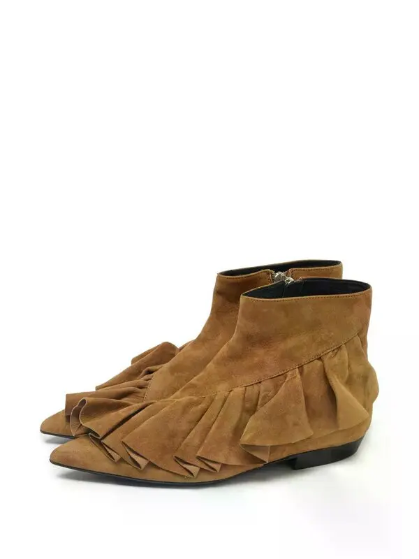JW Anderson Ruffle Suede Ankle Boots