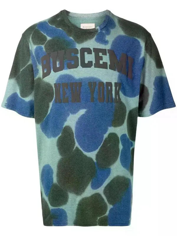 Buscemi Tie-dye Print Logo T-shirt - Blue