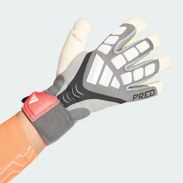 Adidas Predator Goalkeeper Pro Hybrid Strap Glove - Iron Metallic / Black / Lucid Red