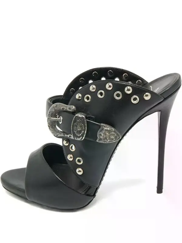 GIUSEPPE ZANOTTI Buckle Studded Leather Sandals