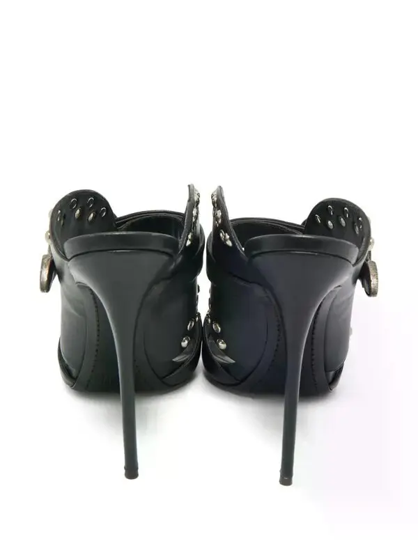 GIUSEPPE ZANOTTI Buckle Studded Leather Sandals