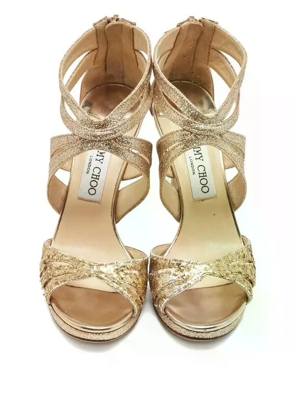 JIMMY CHOO Glitter Strappy Sandals