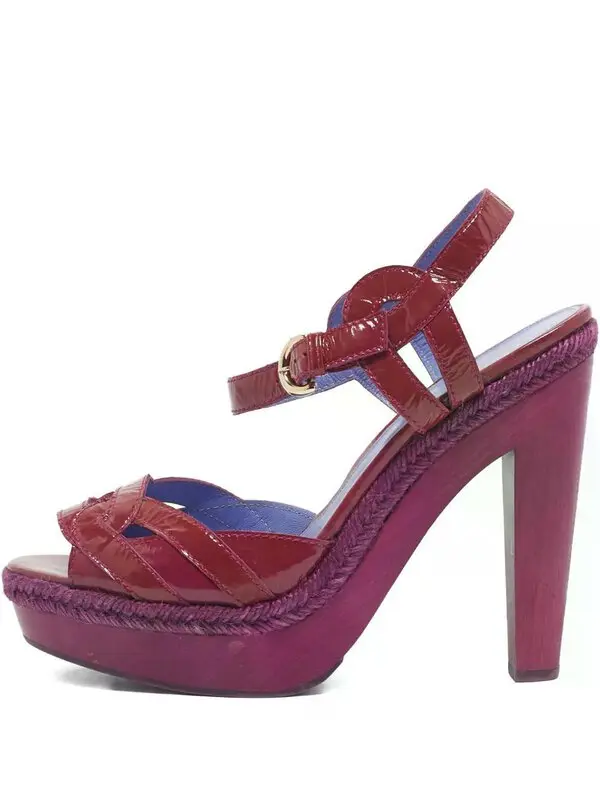 SERGIO ROSSI Patent Platform Sandals