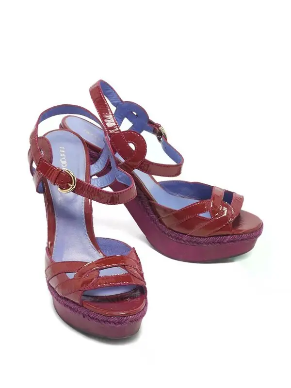 SERGIO ROSSI Patent Platform Sandals