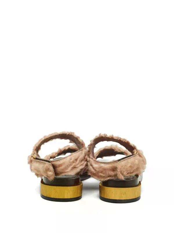Gucci Faux-fur Slingback Sandals
