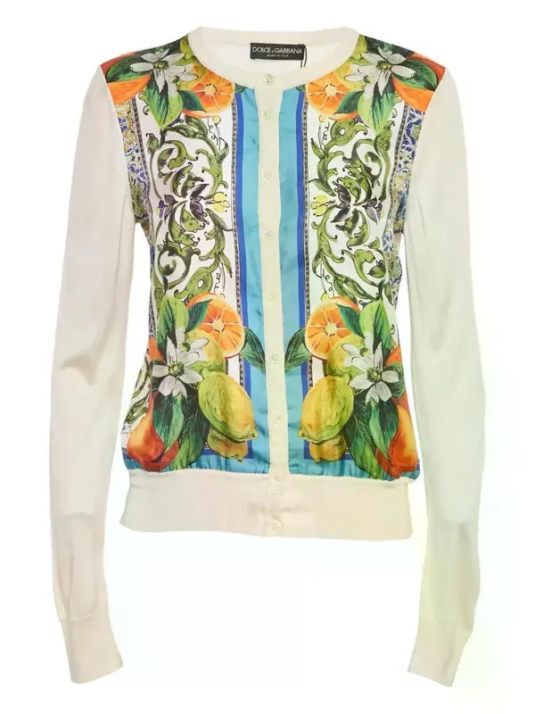 Dolce & Gabbana Knitted Printed Cardigan - Neutrals
