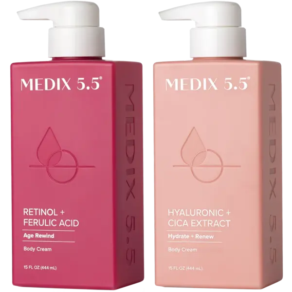 MEDIX 5.5 Firm + Hydrate Duo | Retinol + Ferulic Acid Body Cream, Hyaluronic Acid + Cica Body Cream - One-color