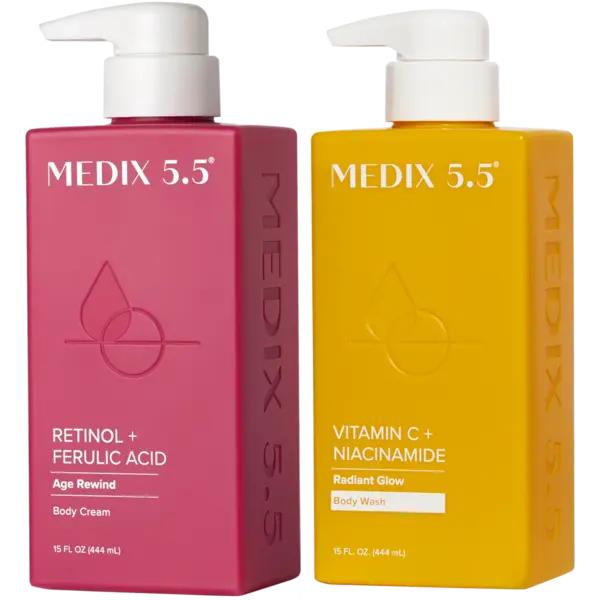 MEDIX 5.5 Firm + Glow Duo | Retinol + Ferulic Acid Body Cream, Vitamin C + Niacinamide Body Wash - One-color