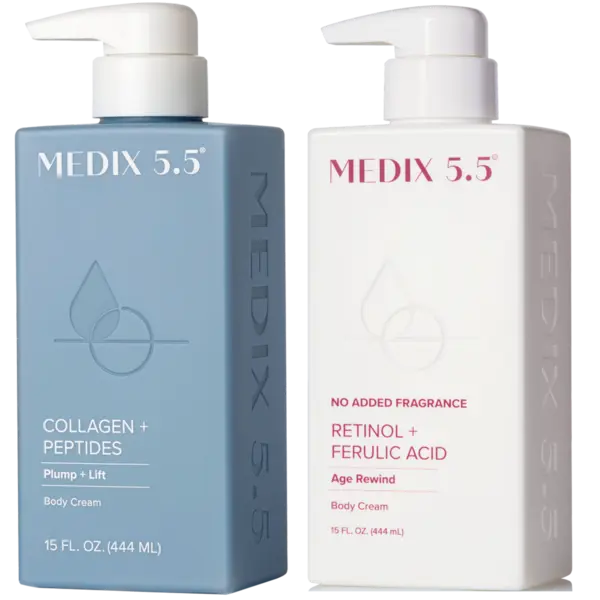 MEDIX 5.5 Plump + Firm Duo | Collagen Body Cream, Fragrance Free Retinol + Ferulic Acid Body Cream - One-color