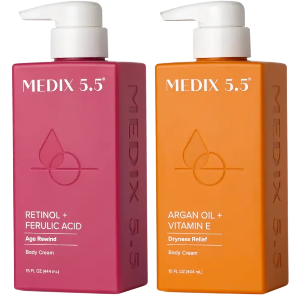 MEDIX 5.5 Firm + Replenish Duo | Retinol + Ferulic Acid Body Cream, Argan Oil + Vitamin E Body Cream - One-color