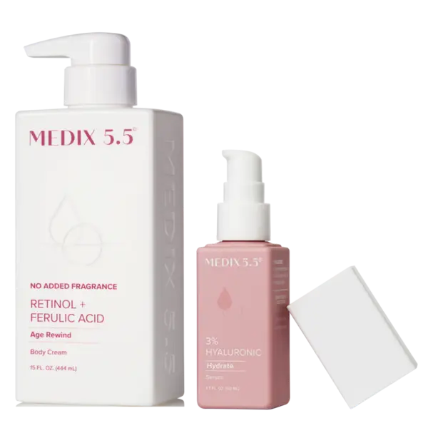 MEDIX 5.5 Refine + Hydrate Duo | Fragrance Free Retinol Body Cream, 3% Hyaluronic Acid Serum - One-color
