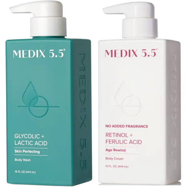 MEDIX 5.5 Firm + Smooth Duo | Glycolic Body Wash, Fragrance Free Retinol + Ferulic Acid Body Cream - One-color