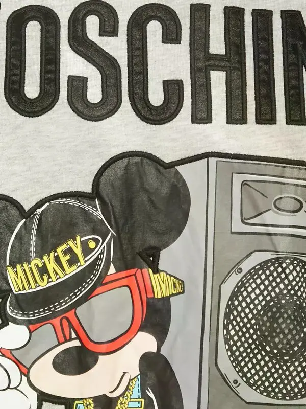 Moschino X Disney Mickey Graphic Print Crew Neck Long Sleeve Top
