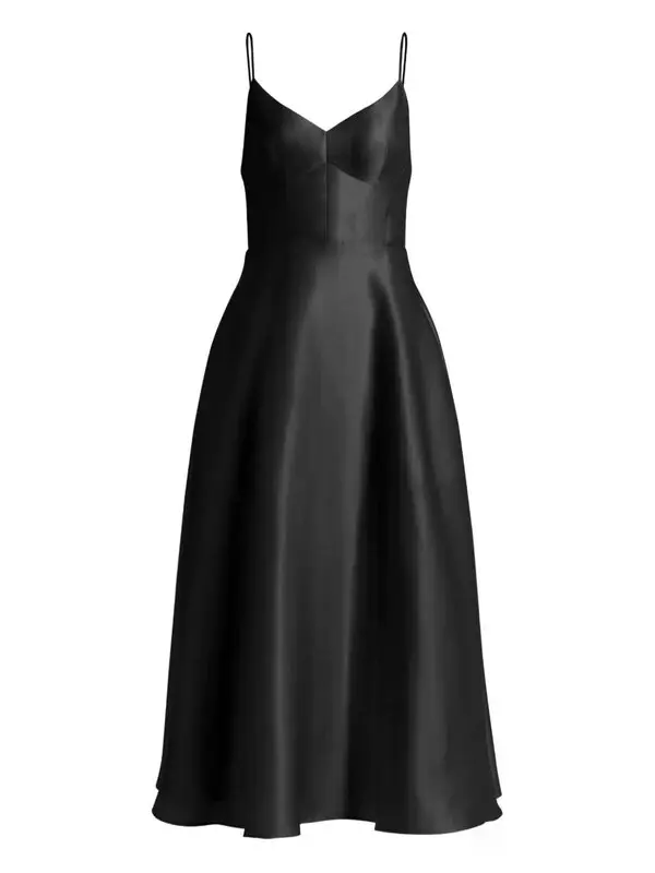 Alberta Ferretti Spaghetti-strap Midi Dress - Black