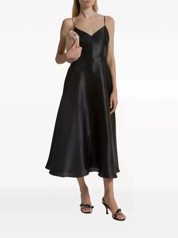 Alberta Ferretti Spaghetti-strap Midi Dress - Black