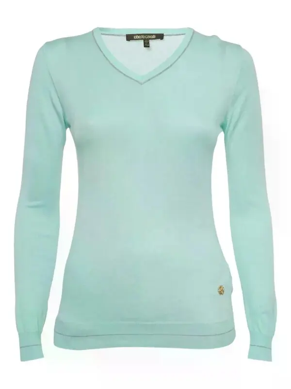 Roberto Cavalli V-neck Long-sleeve Top