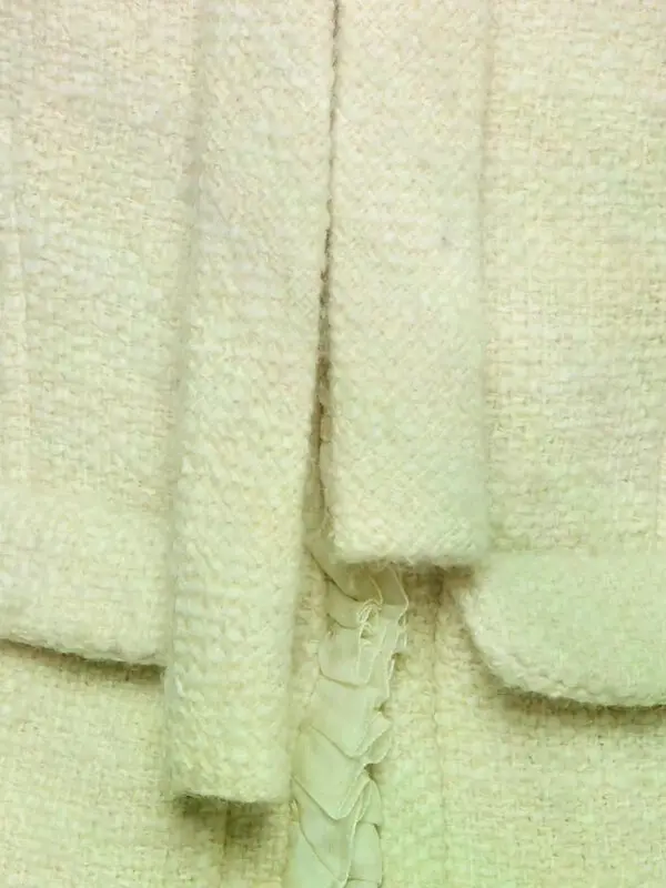 Balenciaga Tweed Jacket With Ruffle Tie