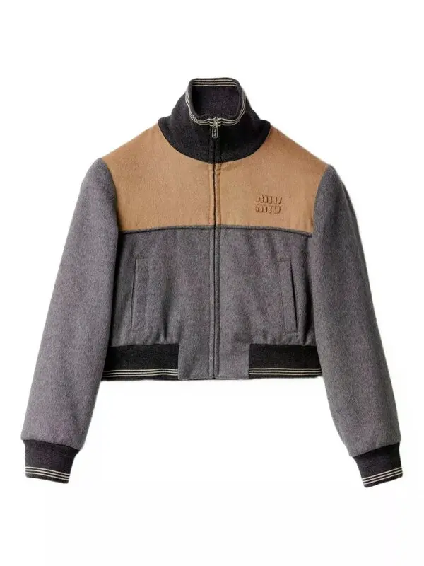 Miu Miu Embroidered Logo Wool Jacket