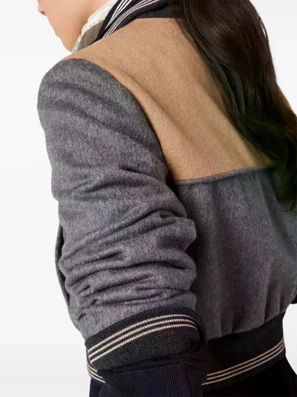 Miu Miu Embroidered Logo Wool Jacket