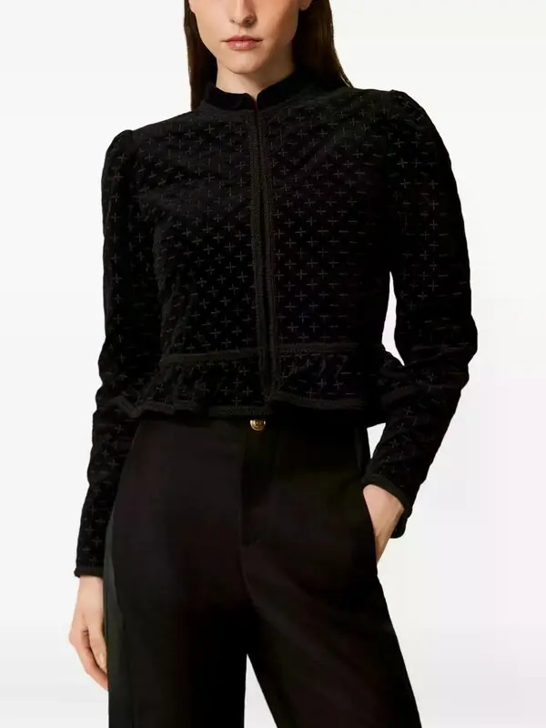 TWINSET Embroidered Velvet Jacket
