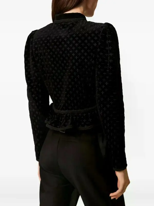 TWINSET Embroidered Velvet Jacket