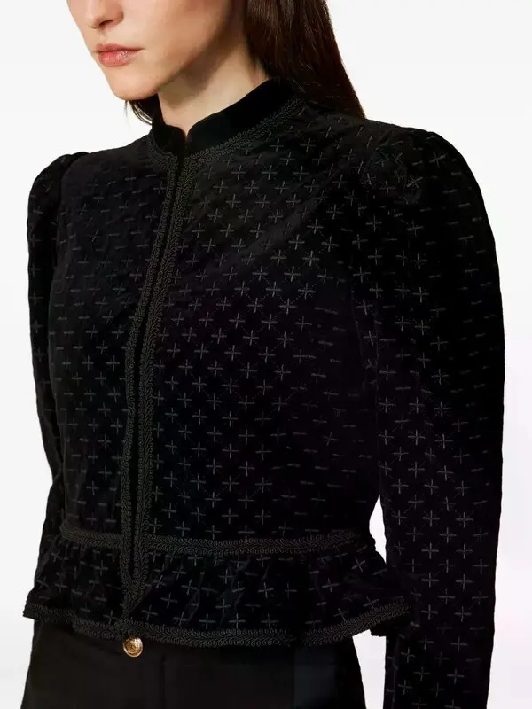 TWINSET Embroidered Velvet Jacket